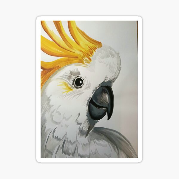 "Cocky! sulphur crested cockatoo watercolour" Sticker by wildlifeink ...