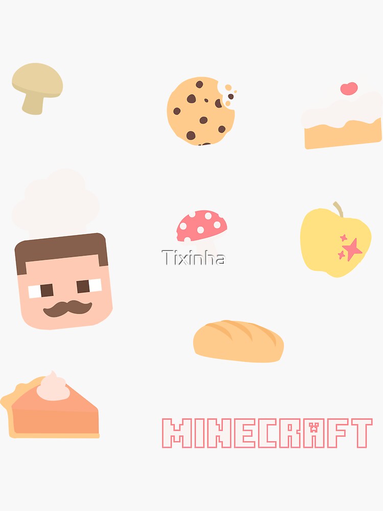 "Minecraft Food Sticker Sheet" Sticker for Sale by Tixinha | Redbubble