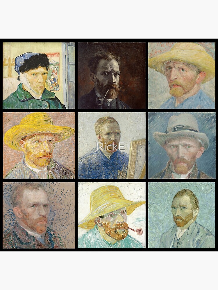 Vincent Van Gogh Self Portraits - Vintage Art Premium Matte Vertical ...