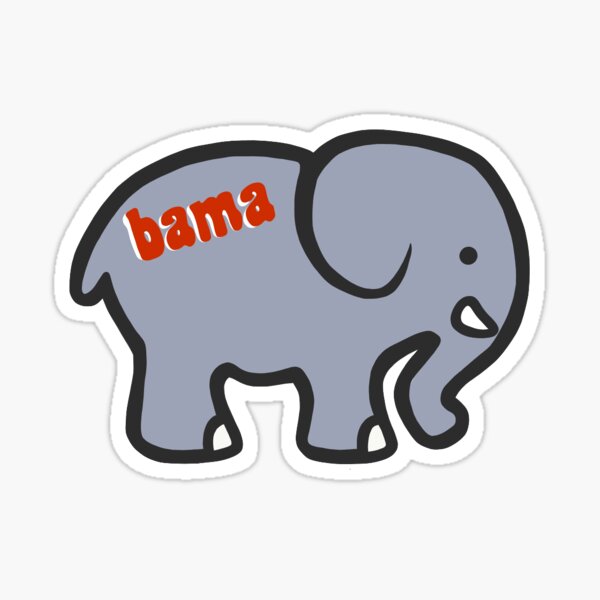 "bama elephant " Sticker by rschidler12 | Redbubble