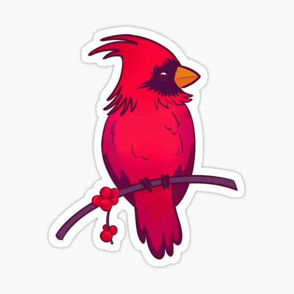 "Cute Northern Red Cardinal Bird" Sticker for Sale by AlbionTradeCo ...