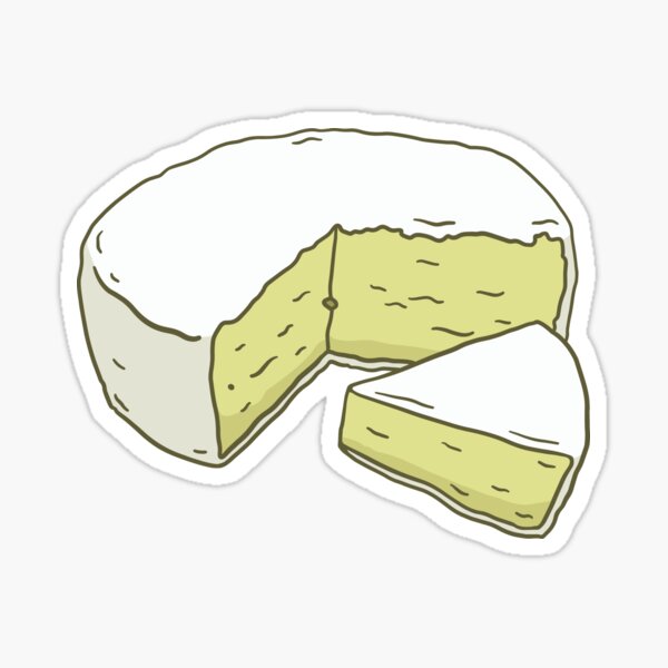 "BRIE CHEESE" Sticker for Sale by Uhhnad | Redbubble