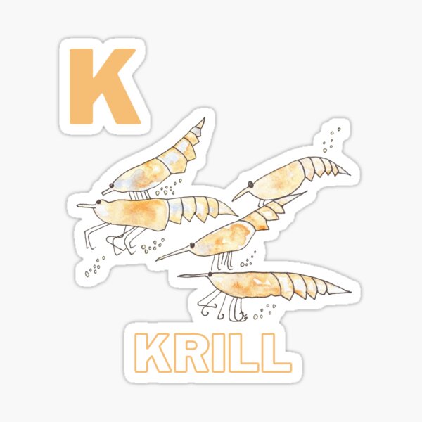 "Krill Starts with K Ocean Animals Alphabet Letter K" Sticker for Sale ...
