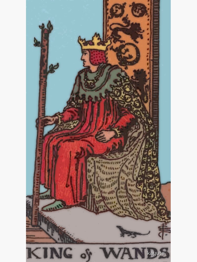 "King of Wands Tarot Card Rider Waite Classic" Sticker for Sale by ...
