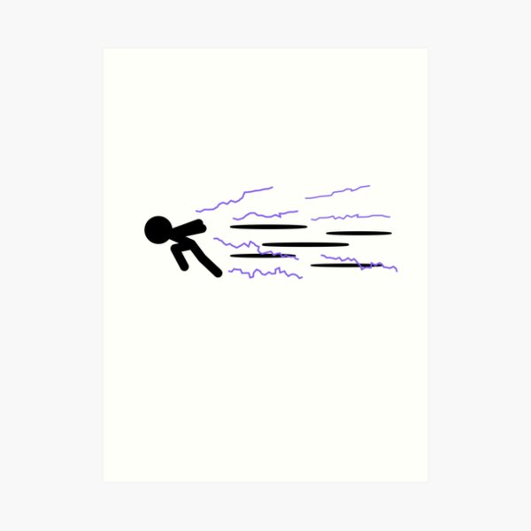 "Stickman running superspeed stickfigure" Art Print for Sale by ...