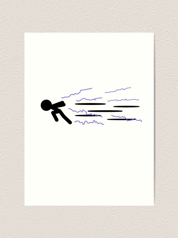 "Stickman running superspeed stickfigure" Art Print for Sale by ...