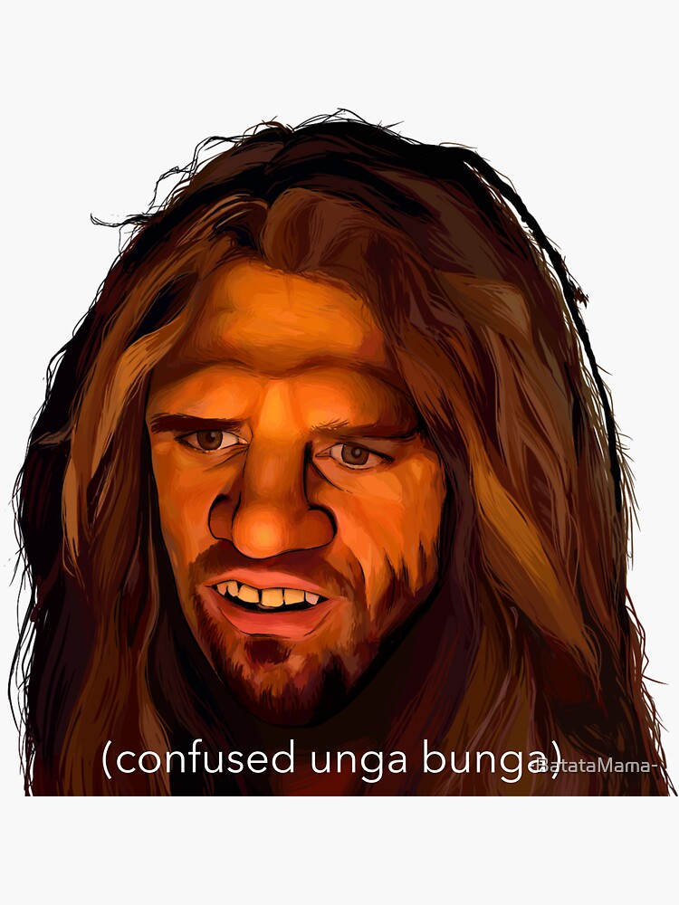 "Unga Bunga Portrait" Sticker for Sale by -BatataMama- | Redbubble