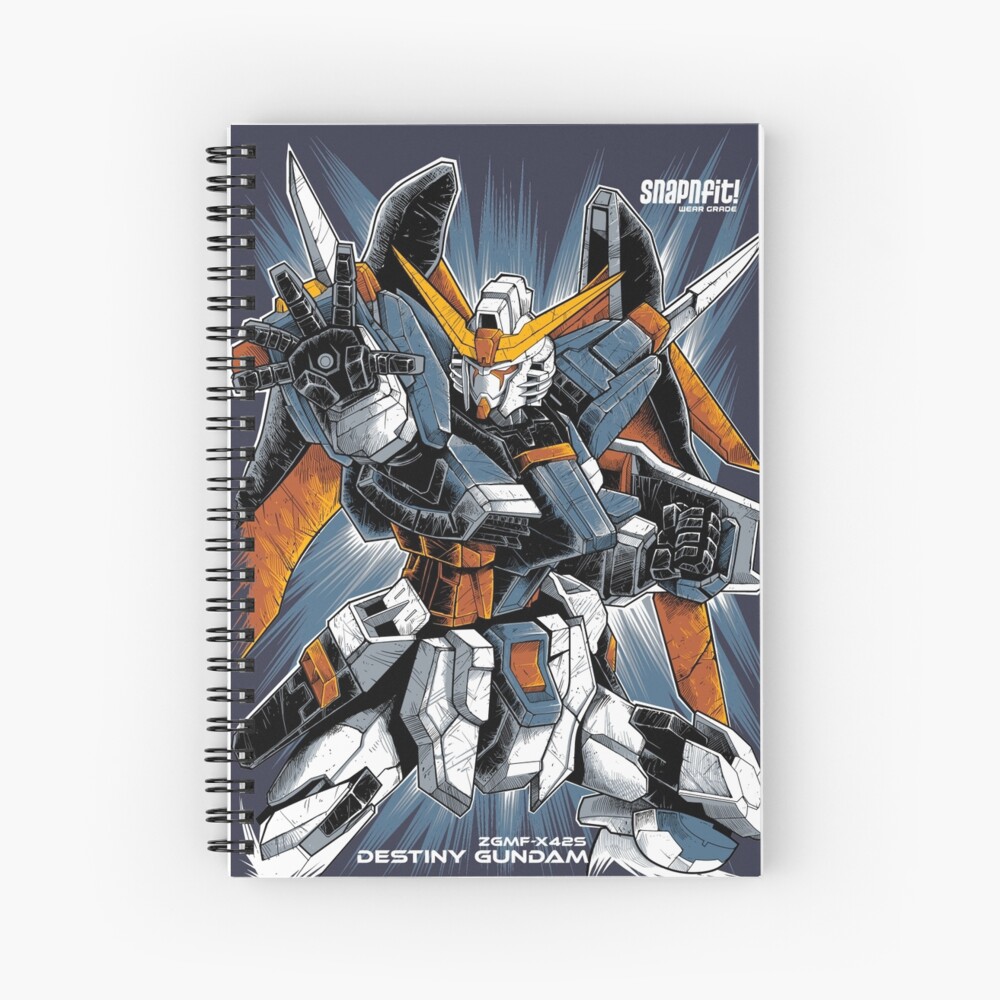 "Destiny Gundam" Spiral Notebook for Sale by Snapnfit | Redbubble