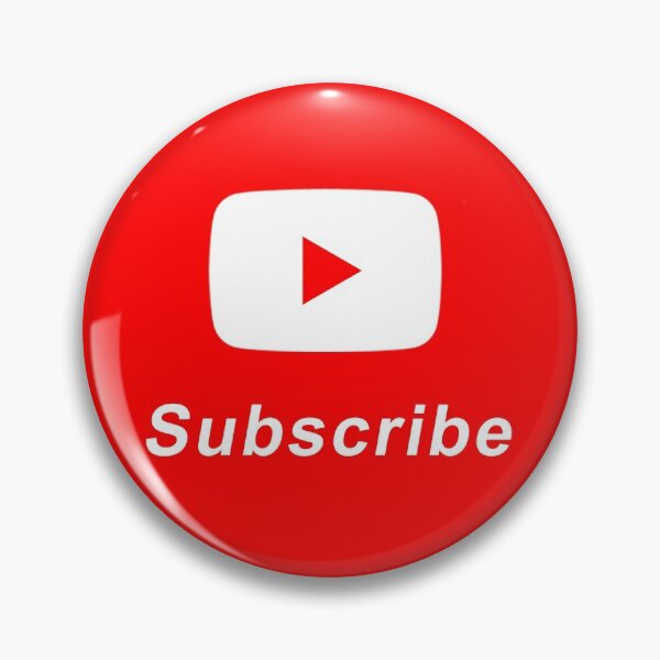 "Youtube Subscribe design for Red" Pin for Sale by crushshirts | Redbubble
