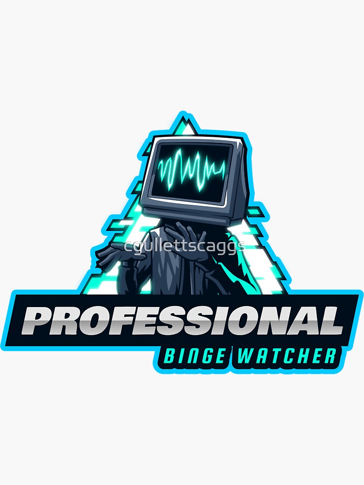 "Professional Binge Watcher - TV head" Sticker for Sale by ...