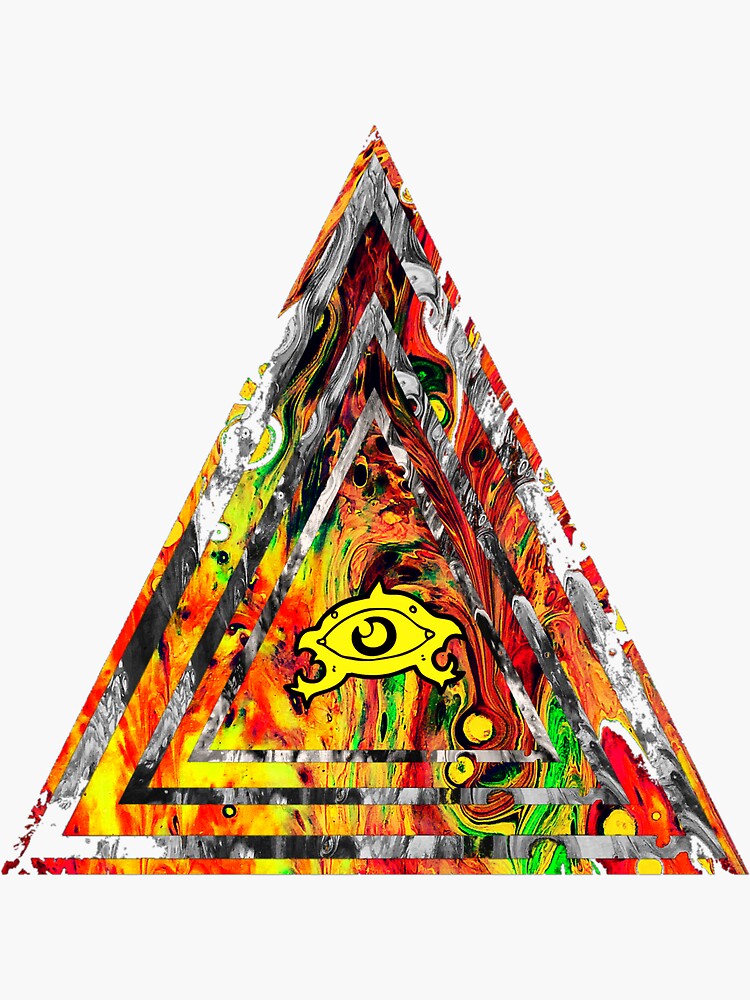 "Trippy triangle eye sticker (yellow) " Sticker for Sale by ...