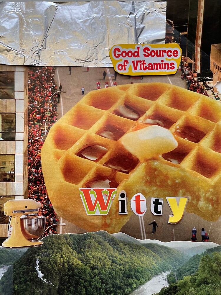"witty waffle collage" Sticker by alyssajean618 | Redbubble