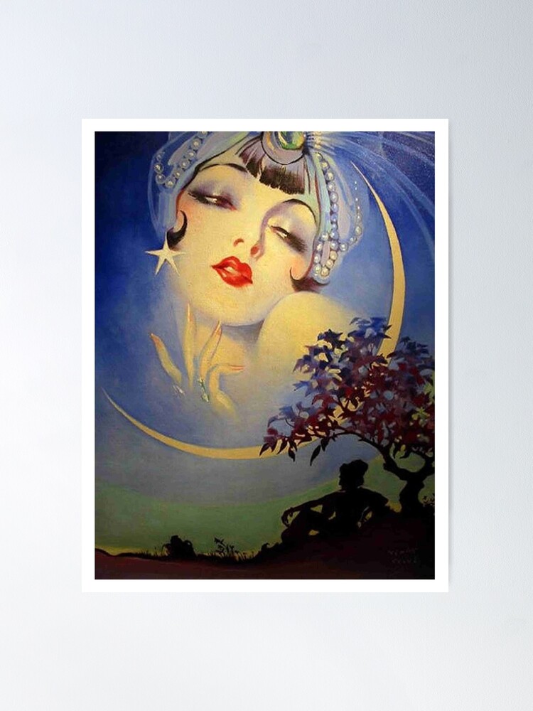 "LADY in the MOON : Vintage 1927 Magazine Advertising Print" Poster for ...