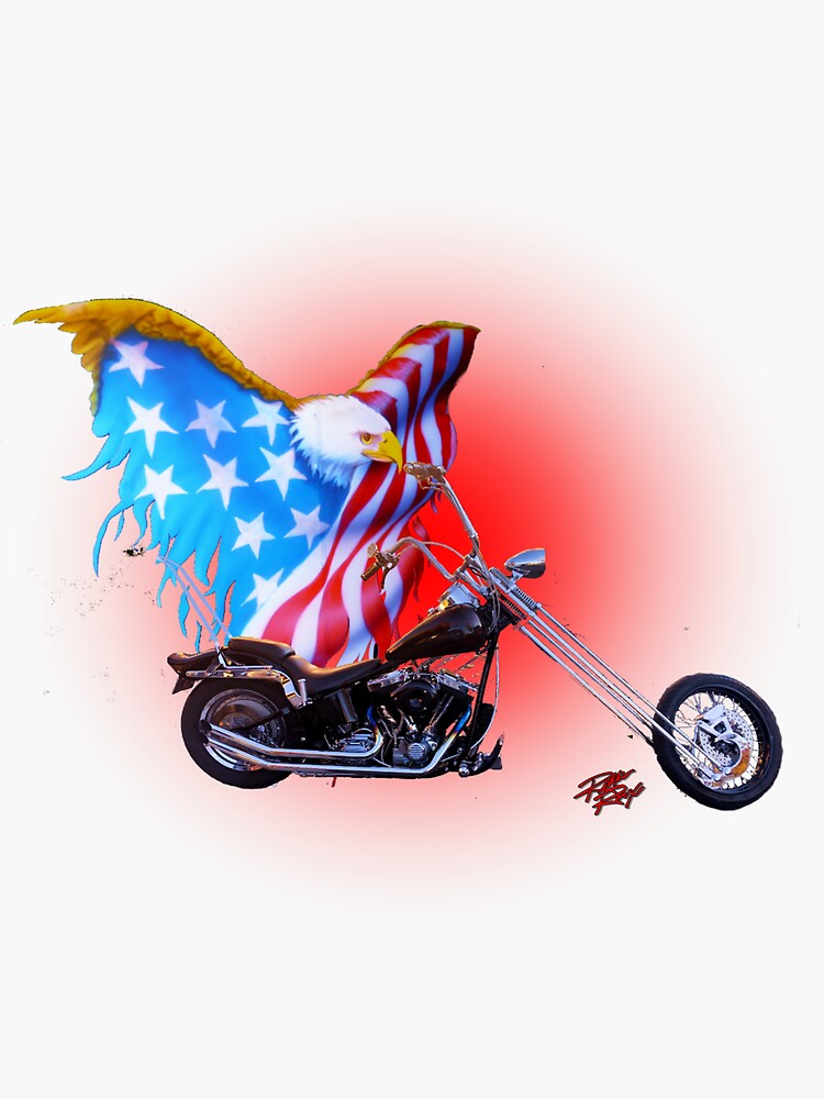 "American Bad Boy Chopper" Sticker for Sale by rikkirocx | Redbubble