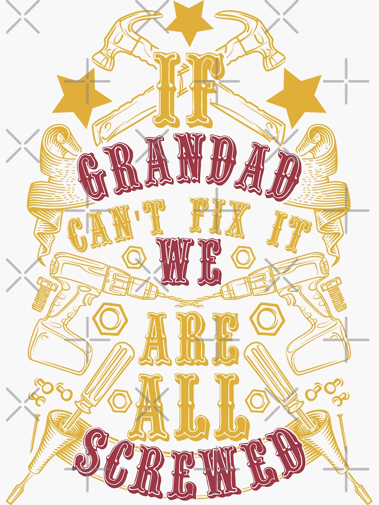"If Pop Pop Cant Fix It " Sticker for Sale by TheMaesthetics | Redbubble