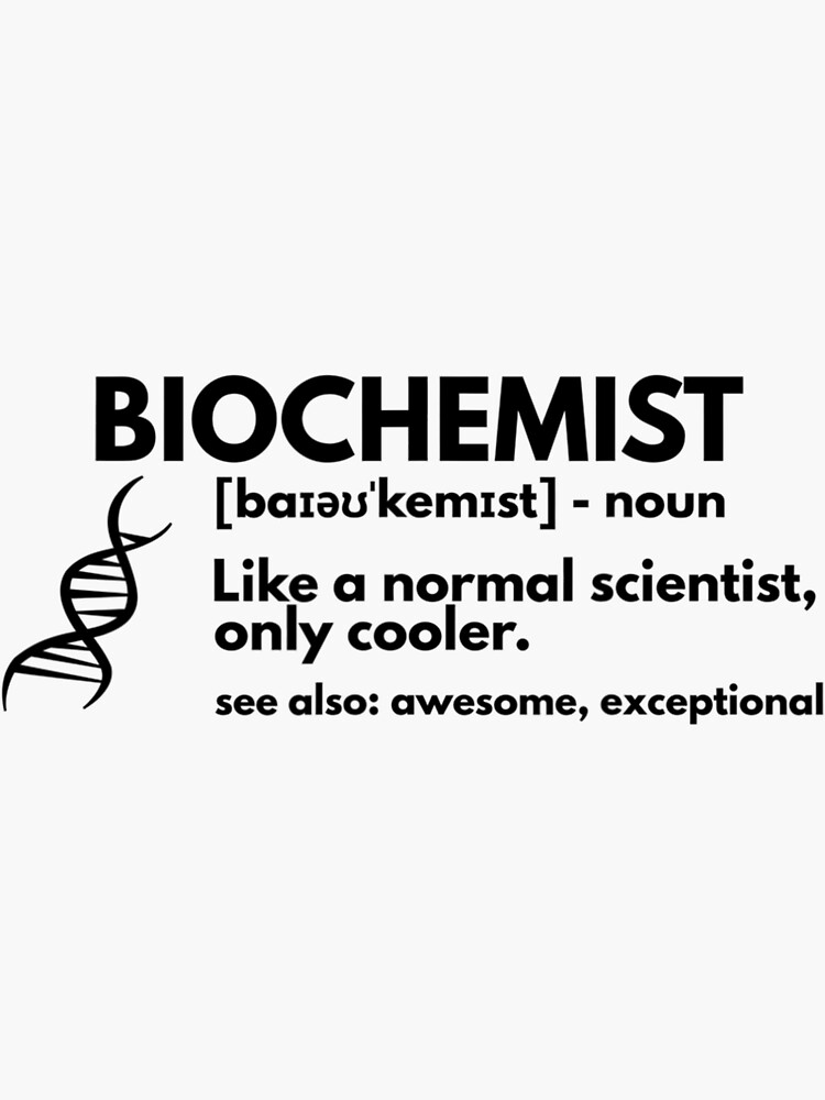 "Biochemist Definition Funny Biochemistry" Sticker for Sale by ...