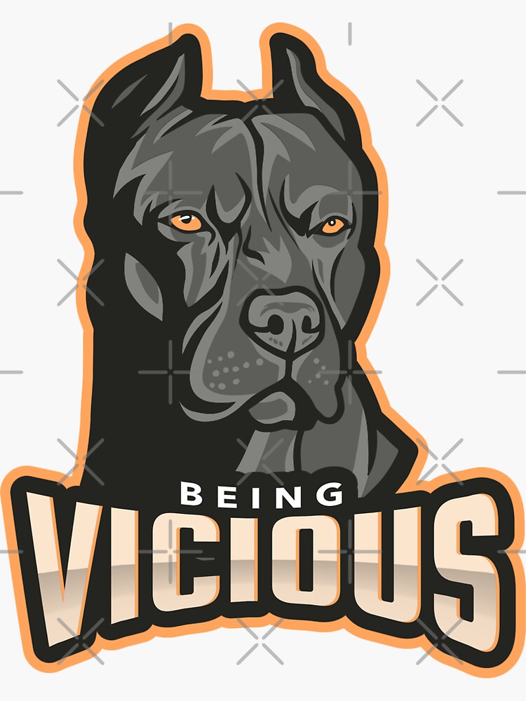 "Dog being vicious logo" Sticker by CrazyHowCool | Redbubble