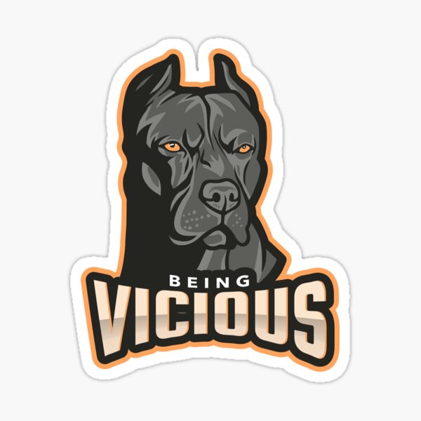 "Dog being vicious logo" Sticker by CrazyHowCool | Redbubble