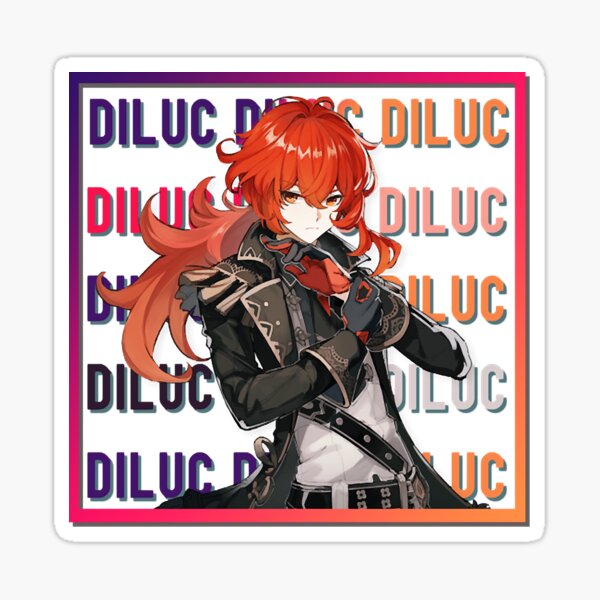 "Genshin Impact - Diluc " Sticker by lizactl81 | Redbubble