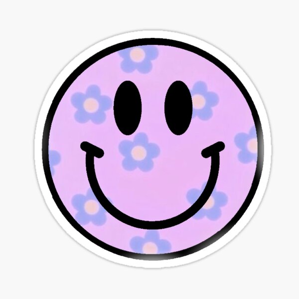 "Baby Pink Daisy Happy Face " Sticker for Sale by zooweeemama | Redbubble