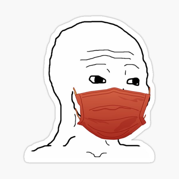 "Wojak mask" Sticker by marjard | Redbubble