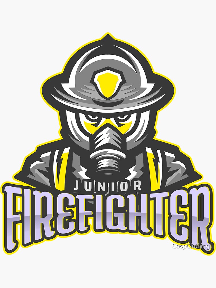"JUNIOR FIREFIGHTER " Sticker by CoopClothing | Redbubble