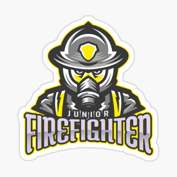 "JUNIOR FIREFIGHTER " Sticker by CoopClothing | Redbubble