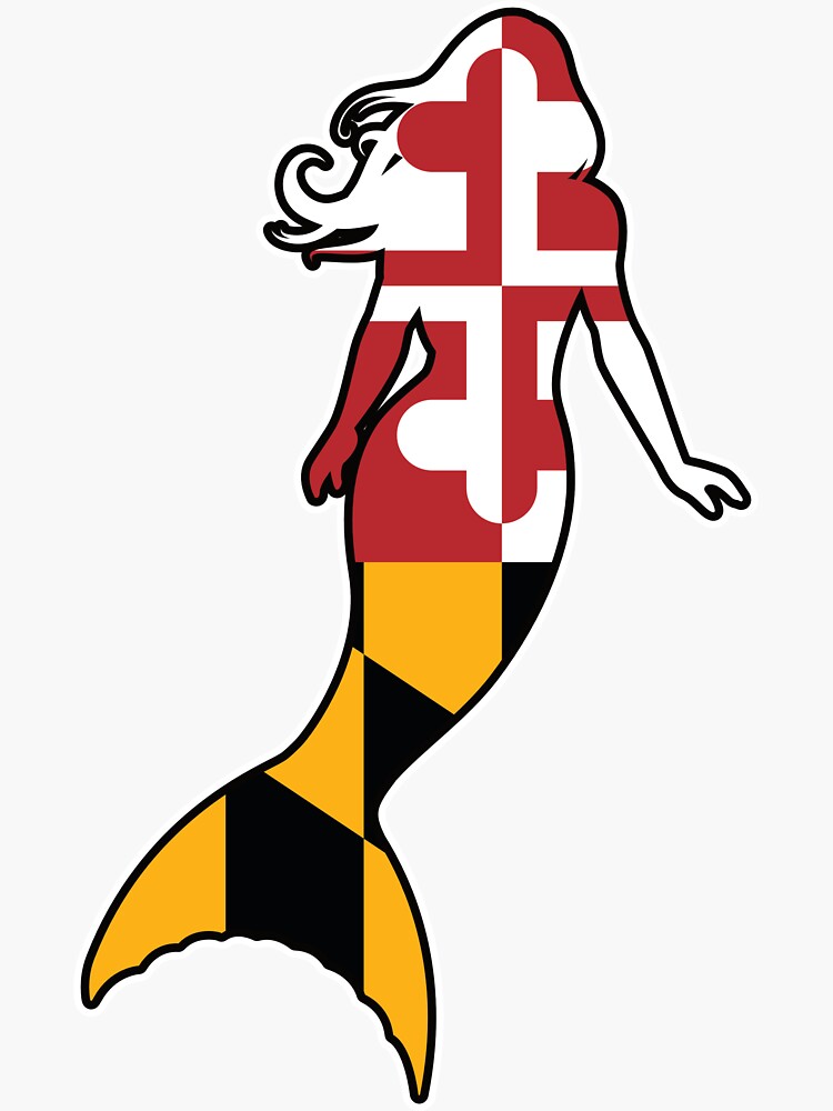 "Maryland Flag Mermaid for Mermaid lovers" Sticker for Sale by ...