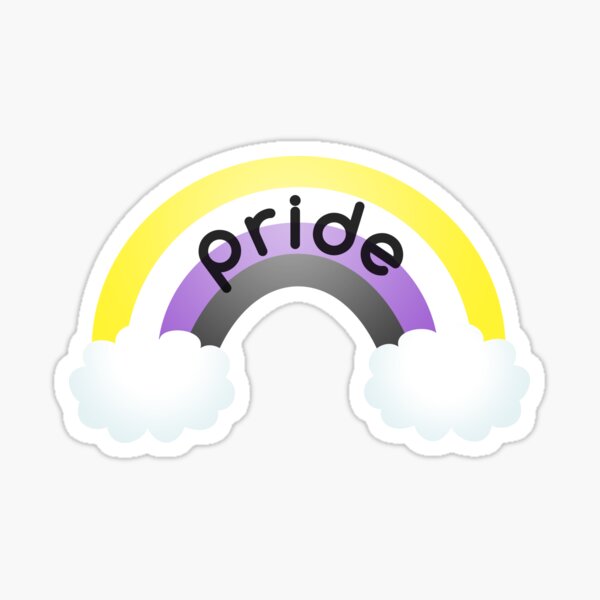 Non Binary Rainbow Pride Sticker For Sale By Riotcakes Redbubble