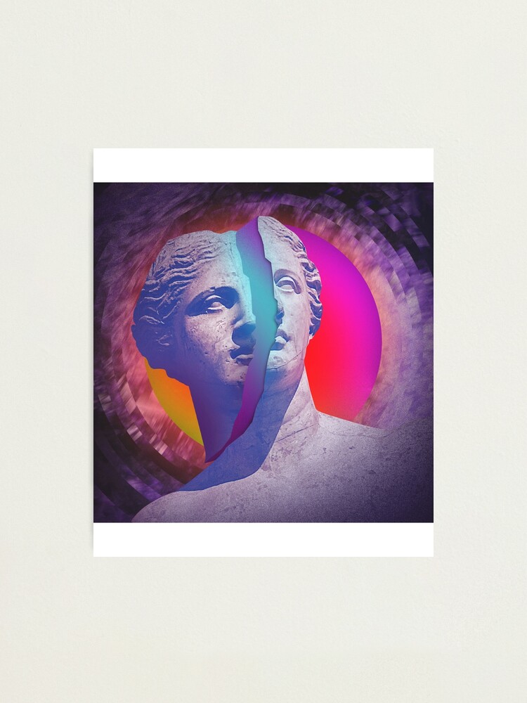 "Synthwave Retrowave Aesthetic Ancient Greek Sculpture Artwork ...