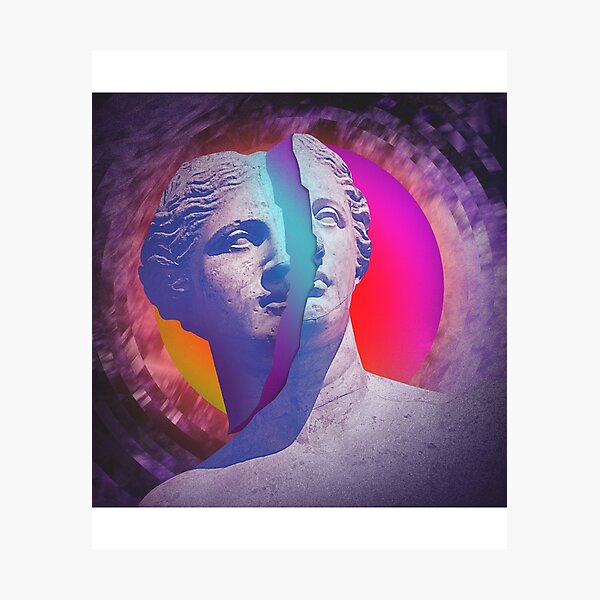 "Synthwave Retrowave Aesthetic Ancient Greek Sculpture Artwork ...