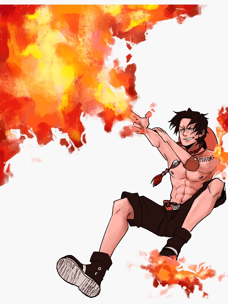 "Fire Fist Ace" Sticker by Bskizzle | Redbubble