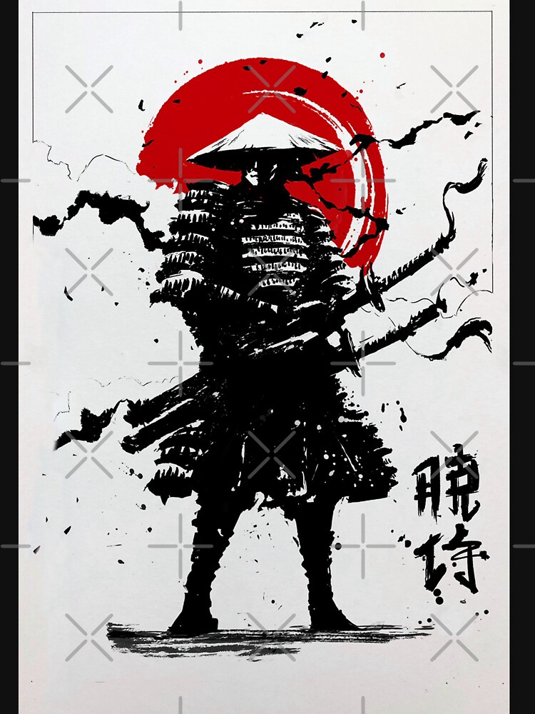 "Japanese Samurai Red Moon Art" T-shirt for Sale by TryDobson ...