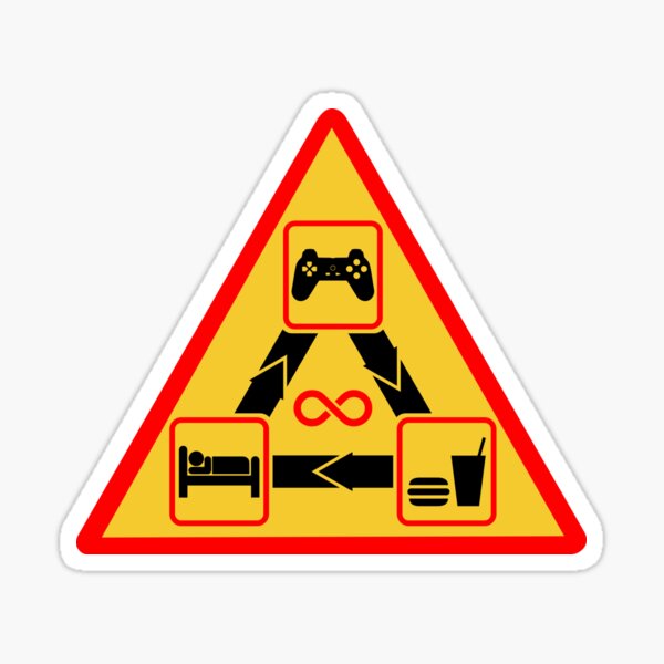 "A Day in the Life of a Gamer" Sticker for Sale by StephenMollie ...