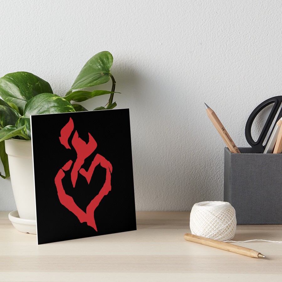 "Red Black Burning Blade Symbol - Sea of Thieves " Art Board Print for ...