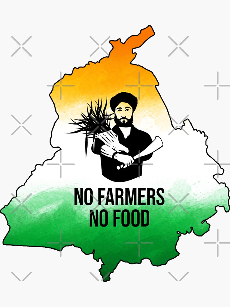 "Punjabi Farmers - No Farmers No Food" Sticker for Sale by deepan ...