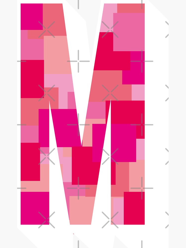 "The Letter M - Pink & White Monogram Initial" Sticker for Sale by ...