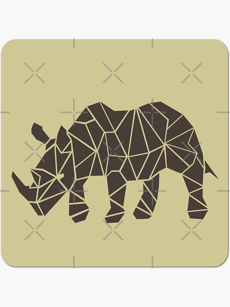 "Geometric Rhino" Sticker for Sale by FOX1999-Design | Redbubble