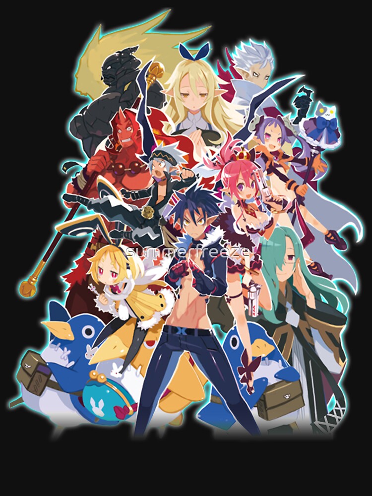 "ALL Disgaea!!" T-shirt for Sale by summerfreeze | Redbubble | disgaea ...