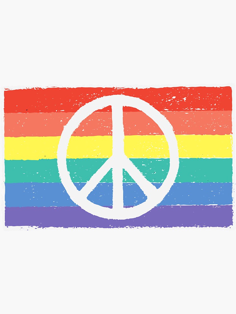 "LGBT Peace Sign pride Flag" Sticker for Sale by Msmelaniedesign ...