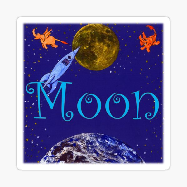 "Flight to the Moon" Sticker for Sale by sneakycows | Redbubble