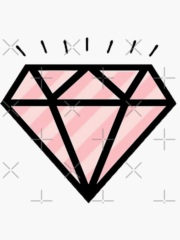 "Pink Diamond Aesthetic | Pink Jewel" Sticker by illustrazione | Redbubble