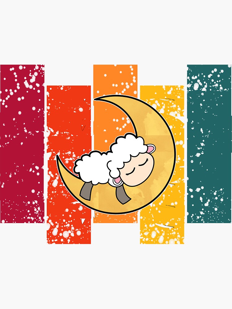 "Colorful sheep moon cute" Sticker for Sale by Imutobi | Redbubble