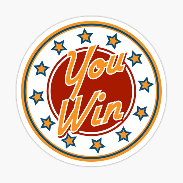 "You win Badge" Sticker for Sale by devaleta | Redbubble