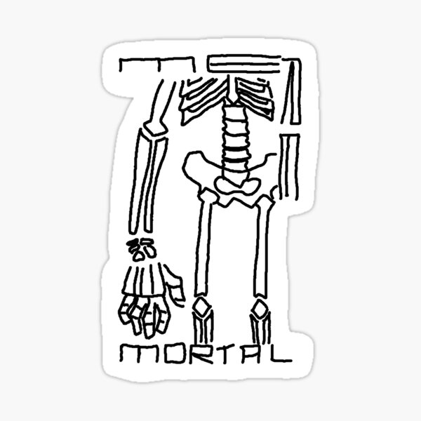 "SKELETON MERE MORTAL LINE ART" Sticker for Sale by toonlinkexe | Redbubble