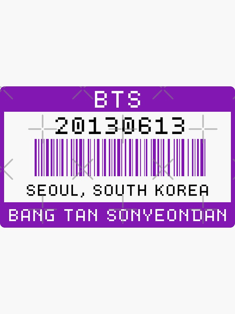 "BTS KPOP BARCODE " Sticker for Sale by OneGoodOne | Redbubble