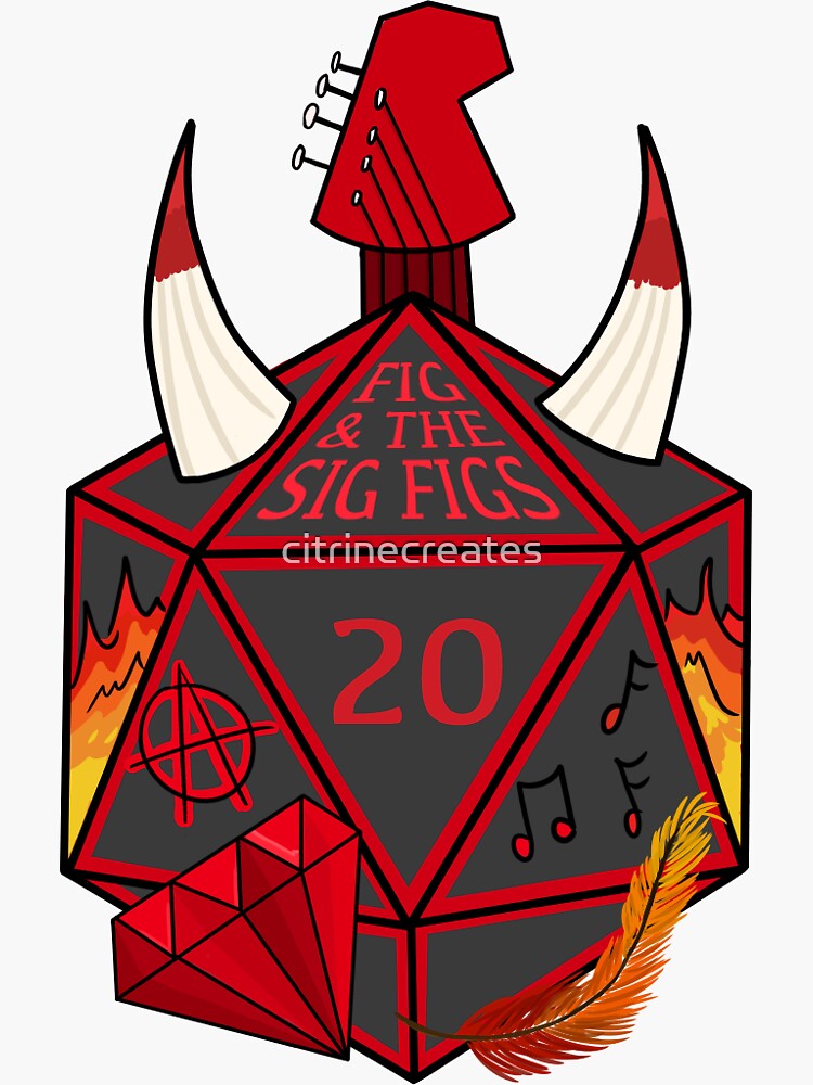 "Fig Faeth D20 fantasy high" Sticker for Sale by citrinecreates | Redbubble