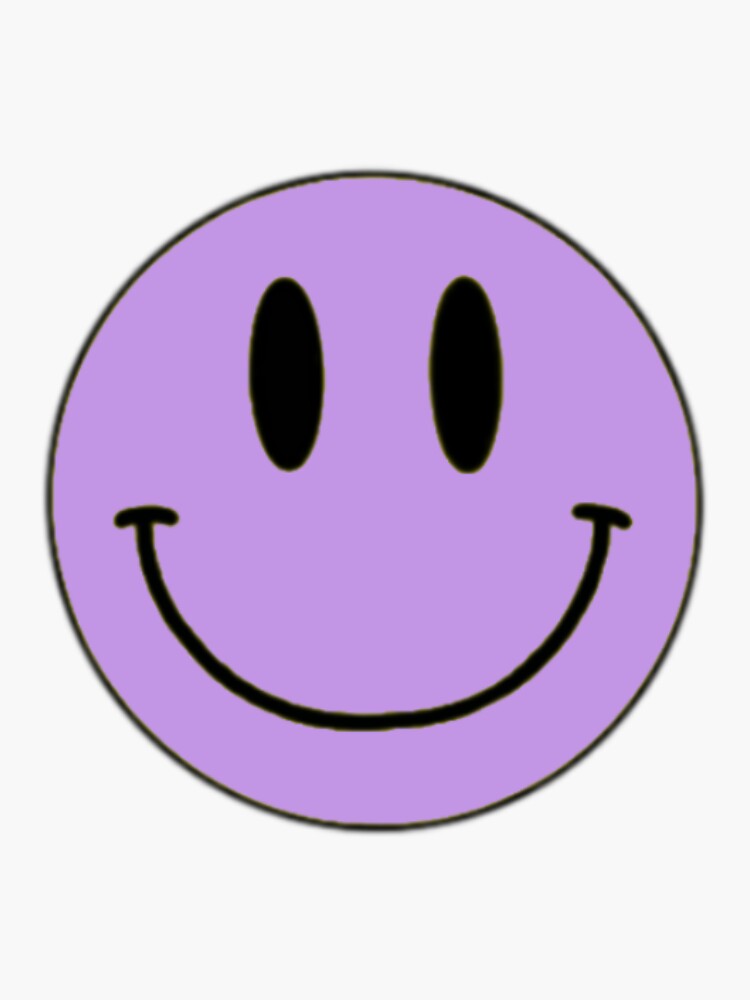 "purple smiley face" Sticker for Sale by mkessler730 | Redbubble
