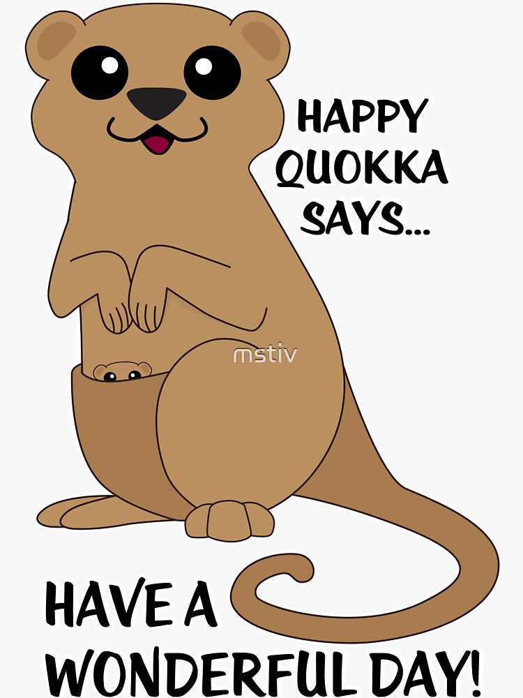 "Happy Quokka" Sticker for Sale by mstiv | Redbubble
