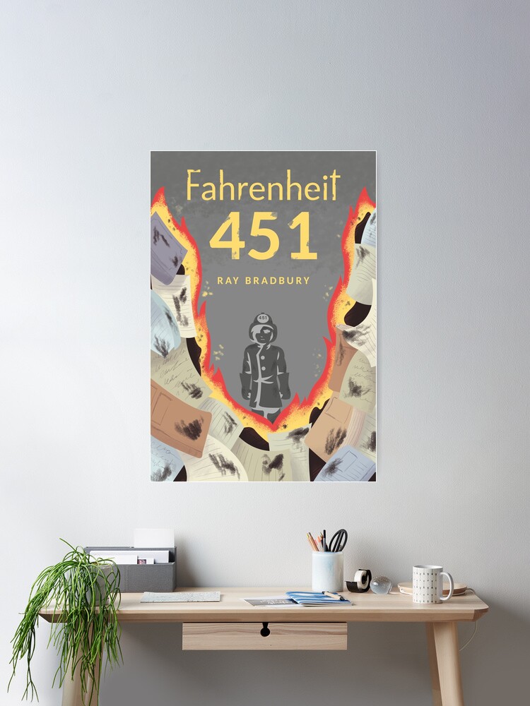 Affiche De Couverture Du Livre Fahrenheit 451 Fahrenheit 451 Par